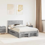 Rám postele s čelo Betonově šedá 120 x 200 cm Kompozitní dřevo 3408777
