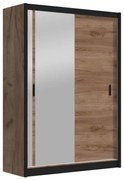 Šatní skříň se zrcadlem SABRINA 150x215 cm dub craft OSLO 150 Craft
