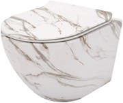 Závěsná WC mísa se SoftClose sedátkem REA CARLOS SLIM RIMLESS, žula