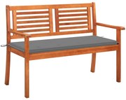 2místná zahradní lavice s poduškou 120 cm masivní eukalyptus 3060970