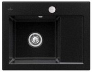 Villeroy & Boch Subway 45 - Keramický dřez 65x51 cm, excentrické ovládání, CeramicPlus, chromit 331202J0