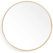 Nástěnné zrcadlo s rámem z dubového dřeva Wireworks Glance, ø 45 cm