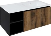 Sapho Lorea - Umyvadlová skříňka 100x46x52 cm, 1x zásuvka, pravá, dub collingwood/matná černá LE070-1935-R-13