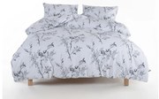 Bílé/šedé povlečení na jednolůžko z bavlny Renforcé 140x200 cm White Floral – Mila Home Luxury
