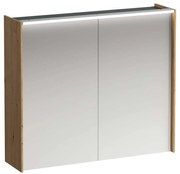 Laufen Lani - Zrcadlová skříňka s LED osvětlením, 71x82x21 cm, 2 dvířka, dub H4037621122671