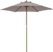 Outsunny Slunečník Ø 250 cm, Slunečník s Kloubovým Mechanismem, Balkonový Slunečník, Plážový Slunečník z Bambusu, Odolný Větru, Sluneční Ochrana pro B