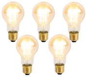 Sada 5 stmívatelných LED žárovek E27 se 3 stupni stmívání A60 Goldline 5W 530lm 2200K