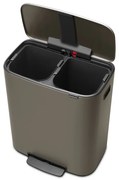 Šedý nášlapný ocelový odpadkový koš na tříděný odpad 2x30 l Bo – Brabantia