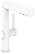 Hansgrohe Finoris - Umyvadlová baterie 230, s výpustí Push-Open a výsuvnou sprškou, EcoSmart, matná bílá 76063700