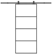 Posuvné dveře s kováním 90x205 cm ESG sklo a hliník