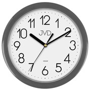 JVD Šedé plastové nástěnné netikající tiché hodiny JVD HP612.14