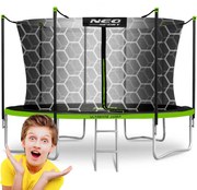 Zahradní trampolína 12 stop/374 cm s vnitřní sítí a žebříkem Neo-Sport