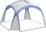 Přístřešek pro akce 3,5 x 3,5 m Pavilon s hákovými dveřmi Vodoodpudivý zahradní pavilon odolný proti zimě Světle modrý