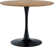 Jídelní stůl, kulatý, dub/černá, průměr 110 cm, REVENTON NEW