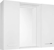 Aqualine Zoja - Zrcadlová skříňka s LED osvětlením, 70x60x14 cm, 2 dvířka, bílá 45025S