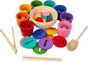 Hračka 2Kids Toys Duhové kuličky, mince a kalíšky 8 barev [6904593]