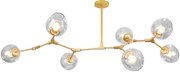 Toolight Skleněné koule 7 ramenná závěsná lampa APP507-7C zlatá