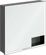 Villeroy & Boch My View+ - Zrcadlová skříňka s LED osvětlením 80x75x17 cm, 2 dvířka, Soft Green/matná černá B48280AF