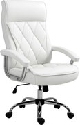 Vinsetto Kancelářská židle, ergonomická pracovní židle, nastavitelná otočná židle s houpacím mechanismem, diamantový vzor, umělá kůže, polstrovaná exe