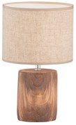 Hnědo-béžová betonová stolní lampa s textilním stínidlem (výška 35 cm) Malik – Fischer & Honsel
