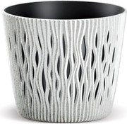PRO Květináč SANDY ROUND ECO WOOD bílý 12,8cm