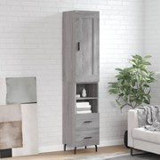Skříň highboard šedá sonoma 34,5 x 34 x 180 cm kompozitní dřevo