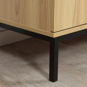 HOMCOM Kuchyňský Buffet Úložný Kabinet 2 Skříňky Nastavitelná Police 3 Zásuvky Moderní Styl - 120 x 39,5 x 77 cm Přírodní | Aosom