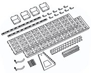 Panel na nářadí a boxy ELEMENT SYSTEM, sada s 19 držáky na nářadí a 4 boxy