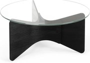 Černý kulatý konferenční stolek se skleněnou deskou 87x87 cm Madera – Umbra