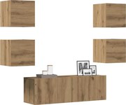 Sada 5 kusů nástěnné TV skříňka dub artisan kompozitní dřevo 3329146