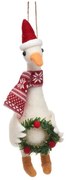 Textilní ručně vyrobená vánoční ozdoba 14 cm Goose – Sass &amp; Belle