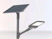 FAN LED-IPERION-50-SOLAR Veřejné solární osvětlení IPERION stříbrná, hliník, 50 W, 9000 lm, 4000 K, IP65, solární panel, senzor, 9,9 x 82,06 x 28 cm - FANEUROPE