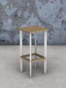 Barová židle bílá A11, masiv dub Birmingham ZVOLTE VÝŠKU ŽIDLE:: 75 cm