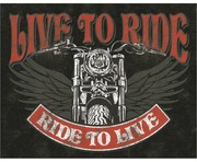Plechová cedule Live to Ride - Bike 32 cm x 40 cm