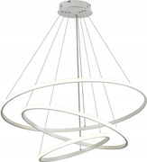 Moderní závěsná akrylová lampa 3 kroužky 40 60 80 cm, bílá Minifair