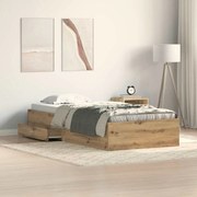 Rám postele Artisanový dub 90 x 190 cm Kompozitní dřevo 3333991
