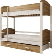 ADRK Furniture Dětská patrová postel Jori 180x80 s matrací CH-JOR-W-A-180-M