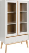 XXXLutz VITRÍNA, kaučukové dřevo, přírodní barvy, bílá, 80/149/40 cm MID.YOU - Kredence a vitríny - 001635004701