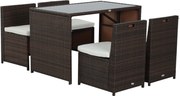 Outsunny polyratanový zahradní set 5 ks zahradní nábytek lounge set, odolný proti povětrnostním vlivům a elegantní pro balkon terasu | Aosom.de