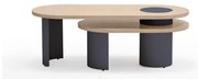 Modrý/v přírodní barvě konferenční stolek v dekoru jasanu 50x120 cm Nori – Teulat