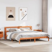 Rám postele s čelem voskově hnědý 200x200 cm masivní borovice 3305744