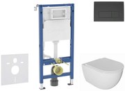 Geberit Duofix - Set předstěnové instalace, klozetu Oudee a sedátka softclose, tlačítko Delta50, matná černá SANI11CA5132B