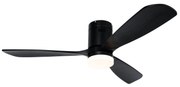 Chytrý stropní ventilátor černý 132cm vč. LED 3-stupňově stmívatelný v Kelvinech s dálkovým ovládáním - Sofia