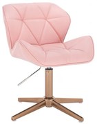 LuxuryForm DESIGN Otočná židle MILANO na zlatém kříži - růžová