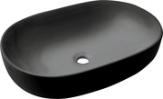 Invena Korfu, keramické umyvadlo na desku 60x42x14, 5 cm, černá matná, INV-CE-34-005-C
