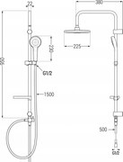 Mexen Erik sprchový set s dešťovou sprchou a sprchovou baterií Zero, chromová, 71140205-00