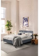 Modrá čalouněná dvoulůžková postel s roštem 180x200 cm Noira Slim – Bonami Selection