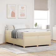 Rám postele s matrací Krémová 140 x 200 cm textil 3399361