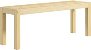 HOMCOM Dvousedací Dřevěná Lavice v Inspiračním Stylu pro Obývací Pokoj, Kuchyni a Vstup, Borové Dřevo, Nosnost až 240 kg, 120 x 33 x 45 cm, Přírodní |