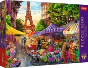 TREFL PUZZLE PREMIUM Čas na čaj Květinový trh Paříž 69x48cm 1000 dílků tr10799